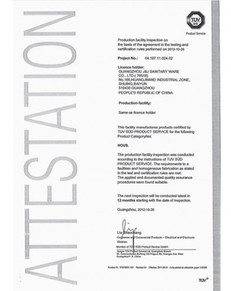 TUV Mark certificate | Thermals Spas